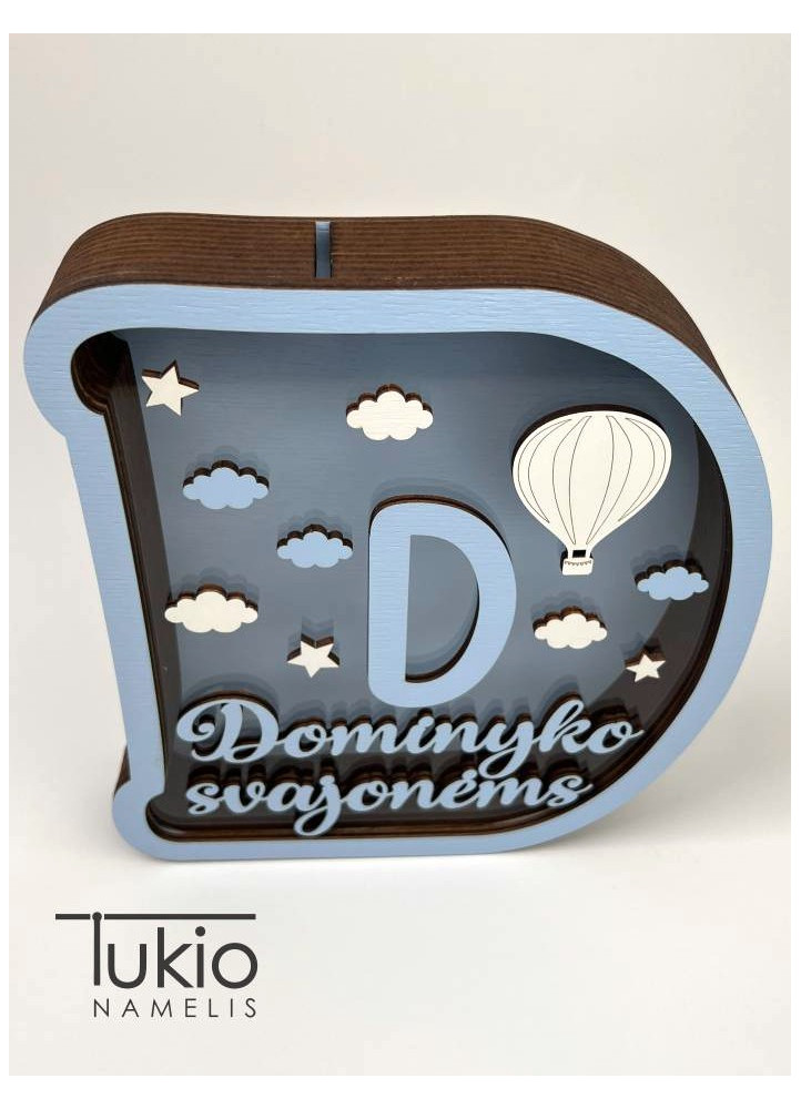 Taupyklė raidė Dekoruota oro balionu - www.tukionamelis.lt